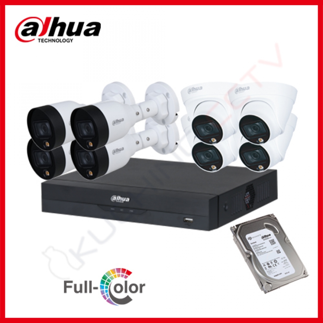 DAHUA 8-ch Full Color 1080p 2MP IP Network Camera Package | Dahua IP ...